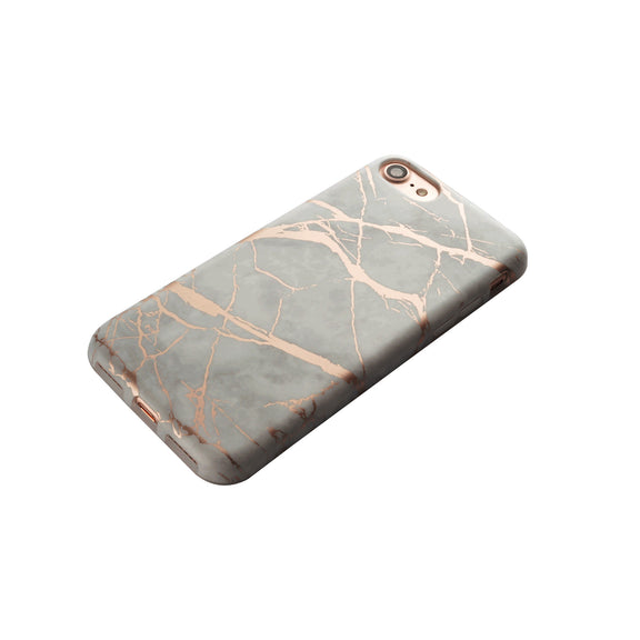 iPhone Case - White & Rose Gold Metallic Marble - Colourbanana